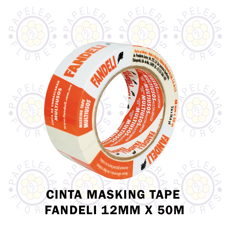 CINTA MASKING TAPE FANDELI 12MM X 50M (1/2") – papeleriaflores