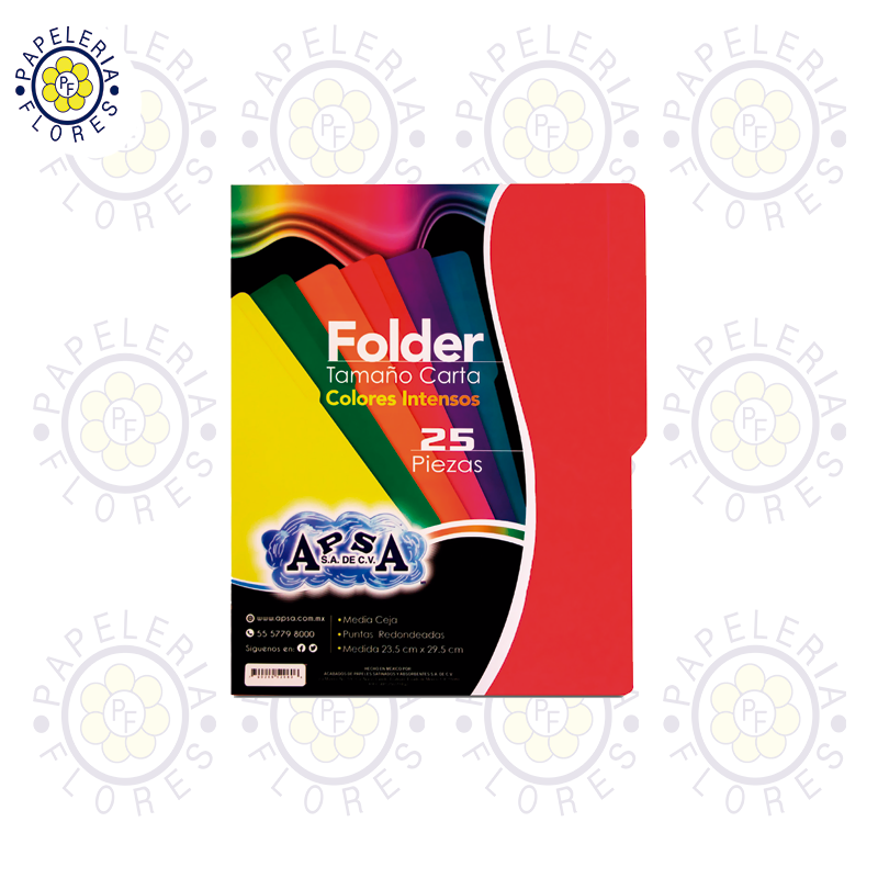FOLDER TAMAÑO CARTA ROJO C/25 – papeleriaflores