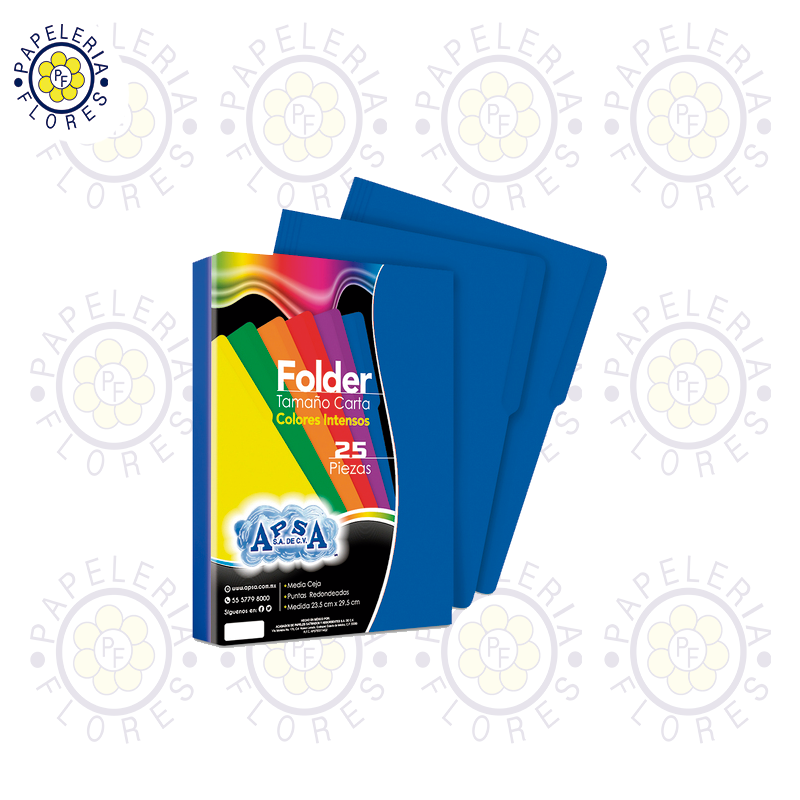 FOLDER TAMAÑO CARTA AZUL REY C/25 – papeleriaflores