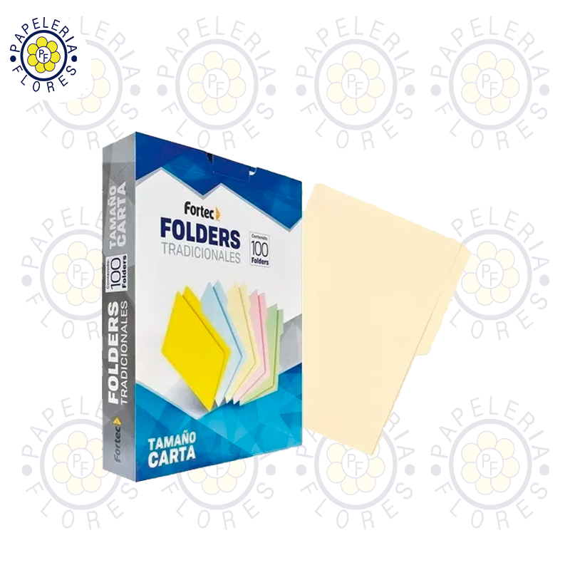 FOLDER CREMA TAMAÑO CARTA C/100 FORTEC – papeleriaflores